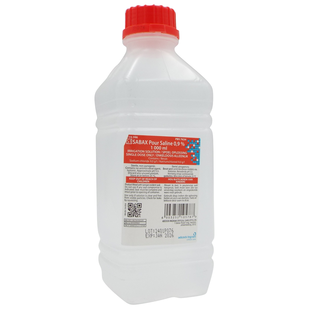 Sodium Chloride 0.9% - 1lt Bottle - Eye Wash Fluid | Safety Signs ...